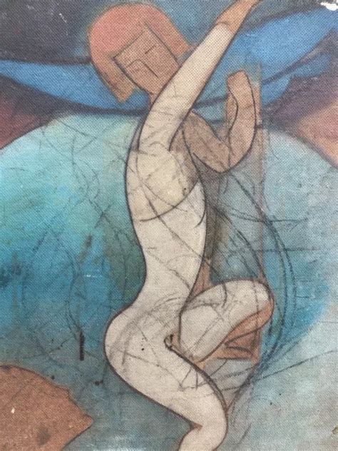 BELLA PITTURA CUBISTA Donna Nuda Nudo 1940 Olio Su Pannelli Da