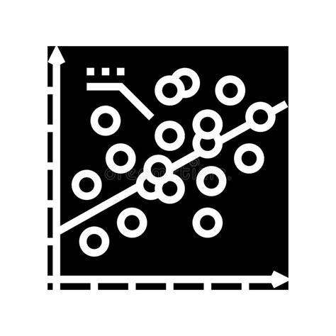 Regression Graph Machine Learning Glyph Icon Vector Illustration Stock
