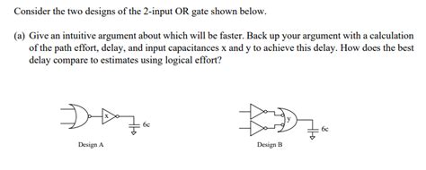 Solved Consider The Two Designs Of The Input OR Gate Shown Chegg Com