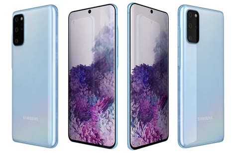 Samsung Galaxy S20 5g Plus Cloud Blue 3d Model By Reverart