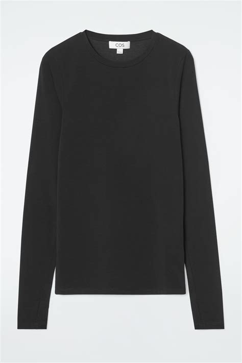 Slim Fit Long Sleeve Top Black