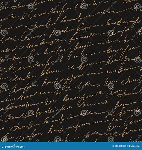 Handwritten Abstract Text Seamless Pattern Stock Vector Illustration Of Retro Document 166370821