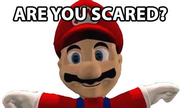 Are You Scared Super Mario Sticker Are You Scared Super Mario Futuristichub Discover Share