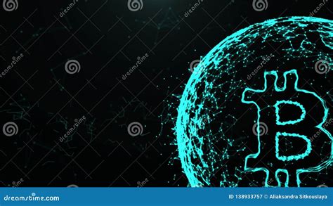 Abstract Blockchain Geometrical Background With Moving Lines And Dots