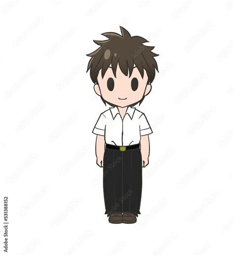 夏服の学ランを着た男の子 Stock Illustration Adobe Stock
