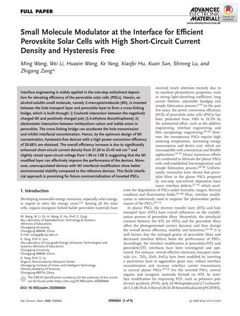 Pdf Small Molecule Modulator At The Interface For Efficient