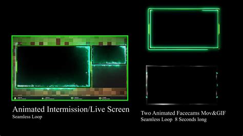 Animierte Twitch Overlay Minecraft Stil 7 Animierte Overlays Etsy