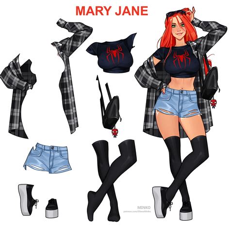 Mary Jane Minko Character Design Girl Spiderman Girl Female