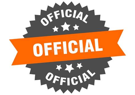 Official Sign Rounded Isolated Button White Sticker Stock Vector
