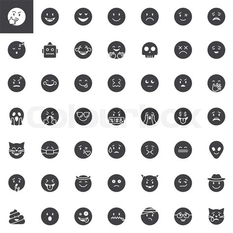 Emoji Vector Icons Set Stock Vector Colourbox