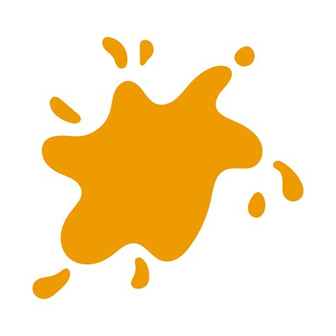 Vector Paint Splash Abstract Blot Orange Cartoon Paint Splatter
