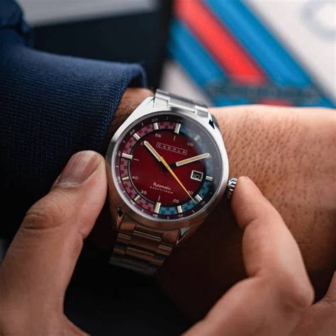 Cadola Paddock Automatic Red Dial Mens Watch Cd 1037 55 Cadola