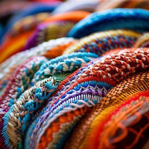 Premium Ai Image Delicate Weaving A Closeup Of Intricate Textiles