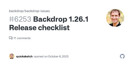 Backdrop 1261 Release Checklist · Issue 6253 · Backdropbackdrop