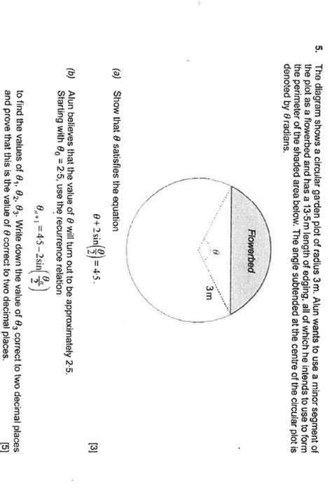 Solved The Diagram Shows A Circular Garden Plot Of Radius 3