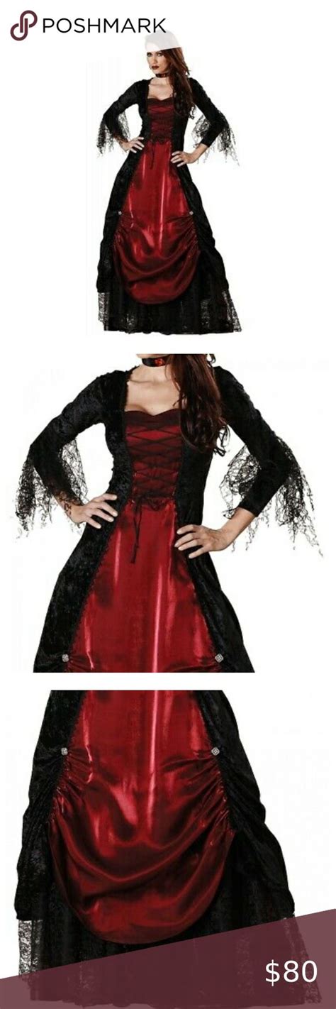 Gothic Vampiress Costume Colorful Dresses Costumes For Women Satin Gown