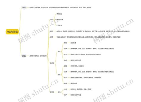 充血和淤血思维导图 编号t739983 Treemind树图