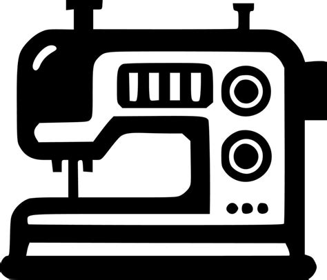 Sewing Machine Black And White Isolated Icon Vector Illustration