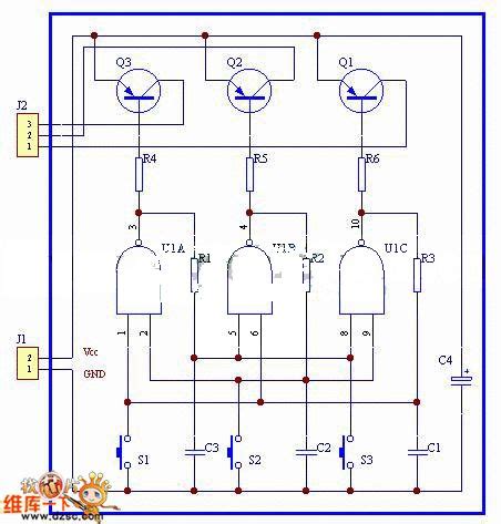 Practical Button Interlock Electronic Switch Circuit Control Circuit Circuit Diagram