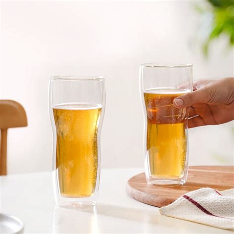Lager Beer Glass Set Of 2 500ml Online Premium Beer Glass Nestasia