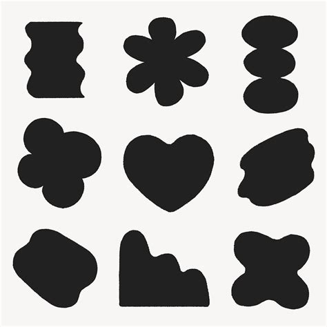 Black Blob Shape Collage Elements Premium Psd Rawpixel