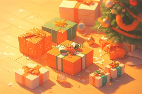 노란색 선물 상자 일러스트 무료 다운로드 Lovepik
