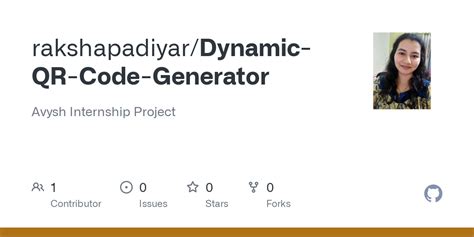 Github Rakshapadiyardynamic Qr Code Generator Internship Project