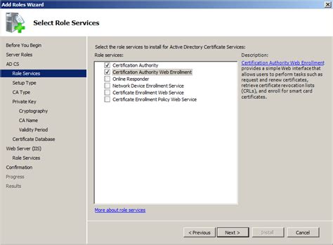 Installing Active Directory Certificate Services