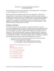 Homework 1 Linear Programming Solutions RK 1 Docx Homework 1 On