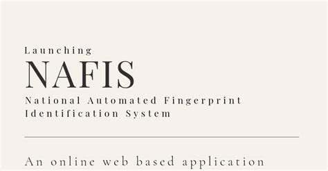Nafis National Automated Fingerprint Identification System
