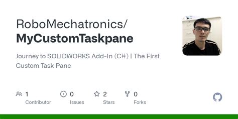 Github Robomechatronicsmycustomtaskpane Journey To Solidworks Add