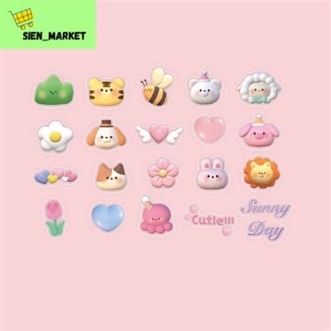 Jual Sticker 3d Aesthetic Sticker Diy Jurnal Journal Sticker Lucu