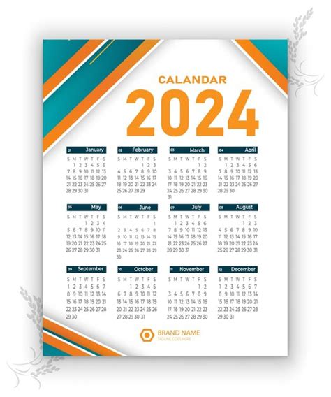 Modello Di Progettazione Calendario Vector 2024 Per Felice Anno Nuovo