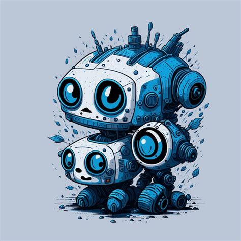 Pequeño Y Lindo Mini Robot Moderno Vector Premium