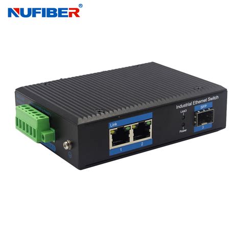 Industrial Sfp Ethernet Switch Gigabit 3 Ports 1 25g Sfp To 2 Rj45 Port