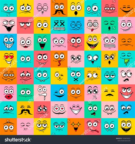 Vektor Stok Happy Symbol Emotions Icons Vector Illustration Tanpa