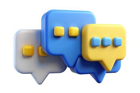 3D Speech Bubbles Symbol For Chat On Social Media Icon Isolated On
