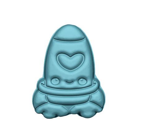 3d File Kawaii Rocketship Stl File For 3d Printing Laser Cnc Router