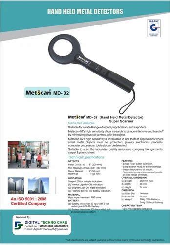 Metscan MD 02 Metal Detector At Rs 3000 Hand Held Metal Detector In