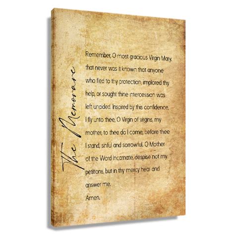 The Memorare Prayer Quotes Wall Art Retro Prints Poster Pictures Wall