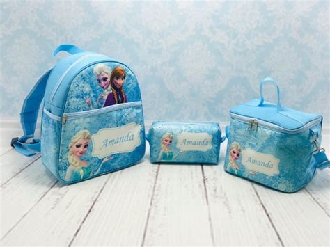 Kit Escolar Mochila Estojo Lancheira Frozen 3 Peças Elo7