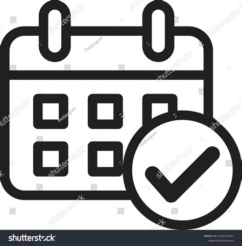 Thin Line Calendar Icon Appointment Symbol Stock Vector Royalty Free