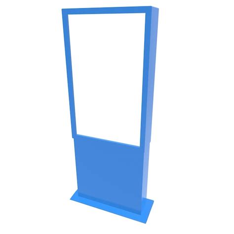 Синяя изолированная пустая доска для макета шаблона 3d иллюстрация Премиум Фото