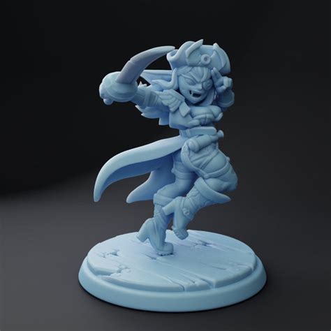 Female Goblin Space Pirate Pinup Mini Dandd Resin 28mm Or 32mm Etsy