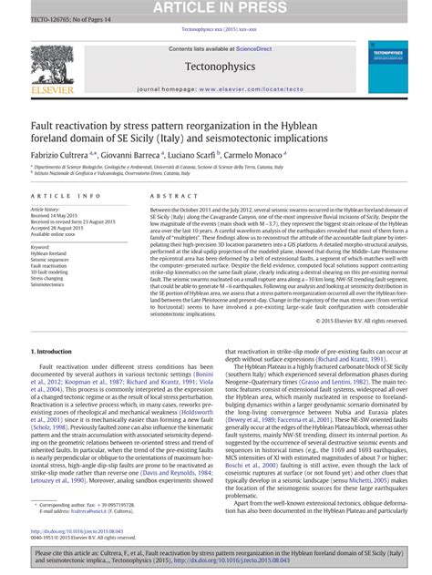 Pdf Fault Reactivation By Stress Pattern Reorganization In The