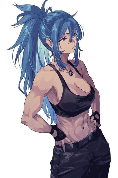 Anime Female With Muscles Muscular Female Drawing Muscular Girl