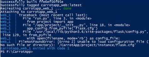 python docker compose cannot find flask configuration file stack