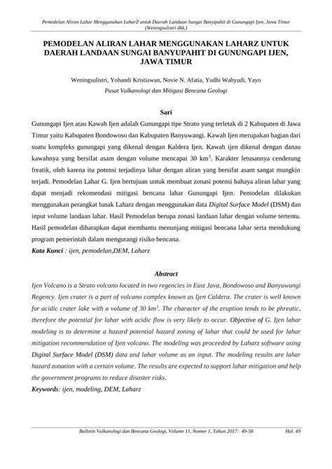 Pdf Pemodelan Aliran Lahar Menggunakan Laharz Untuk Dokumentips