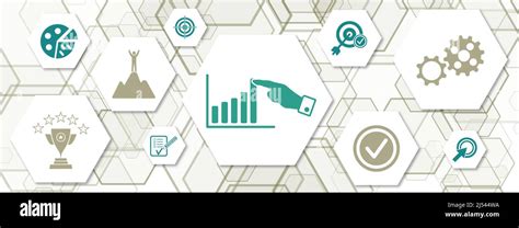 Concept Of Goals With Icons On Hexagons Stock Photo Alamy