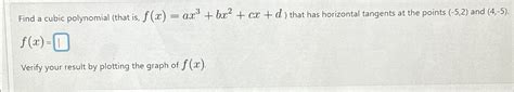 solved find a cubic polynomial that is f x ax3 bx2 cx d